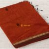 Rust Orange Maheshwari Silk Cotton Saree – Anviti